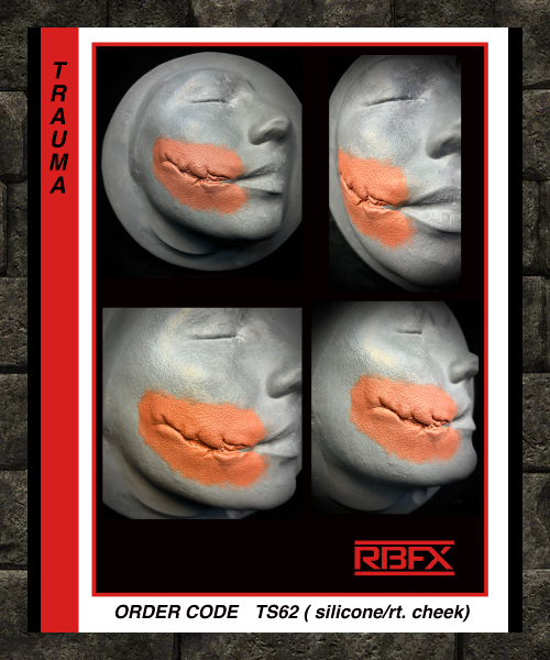 TS62 - Rt. cheek silicone gash - Silicone – Motion Picture F/X Company