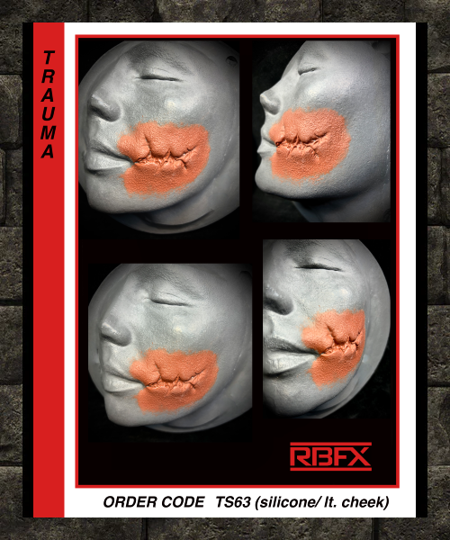 TS63 - LT. Cheek Silicone gash - Silicone – Motion Picture F/X Company